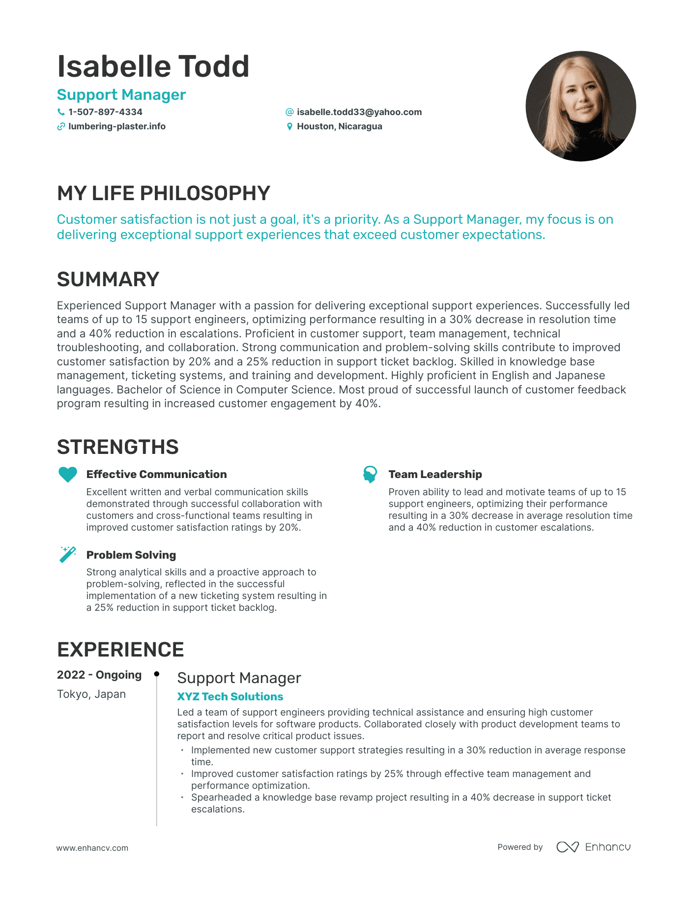 3 Successful Support Manager Resume Examples And Writing Tips For 2024