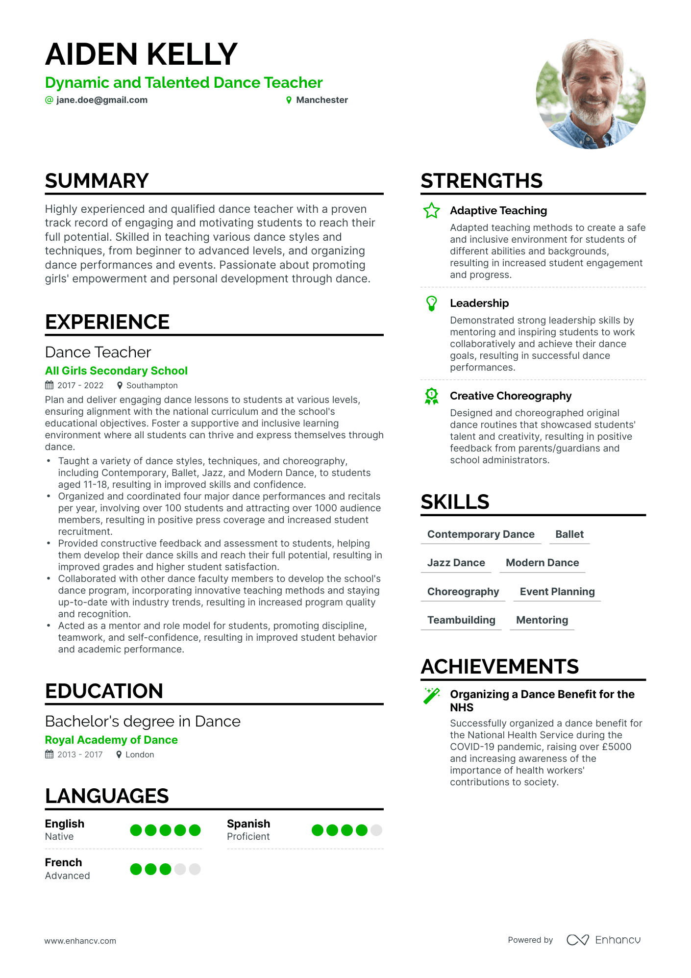 3 Dance CV Examples for 2023