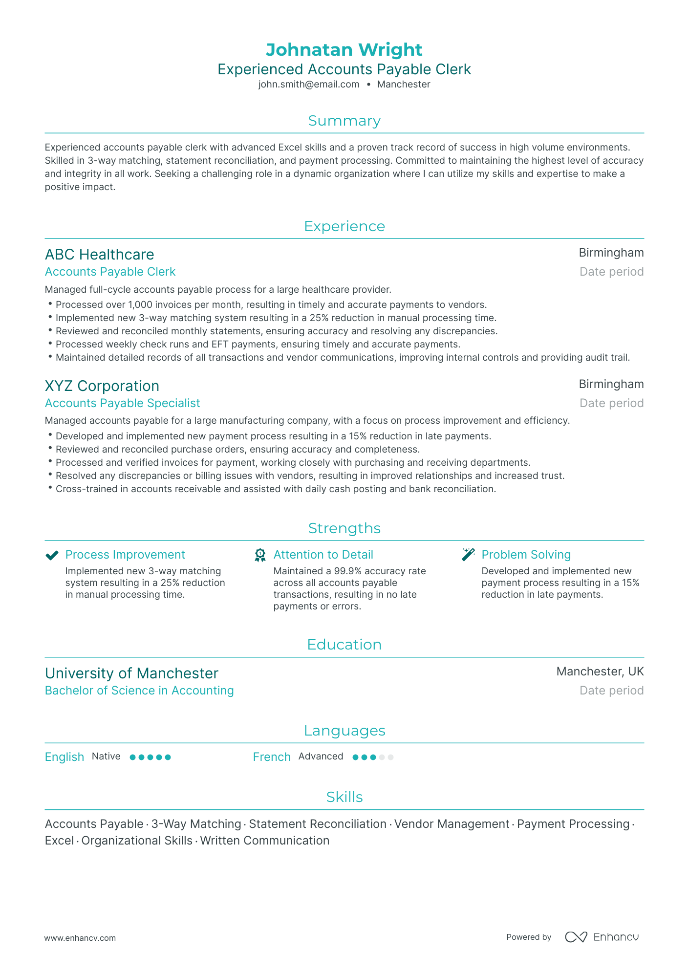 3 Accounts Payable CV Examples for 2023