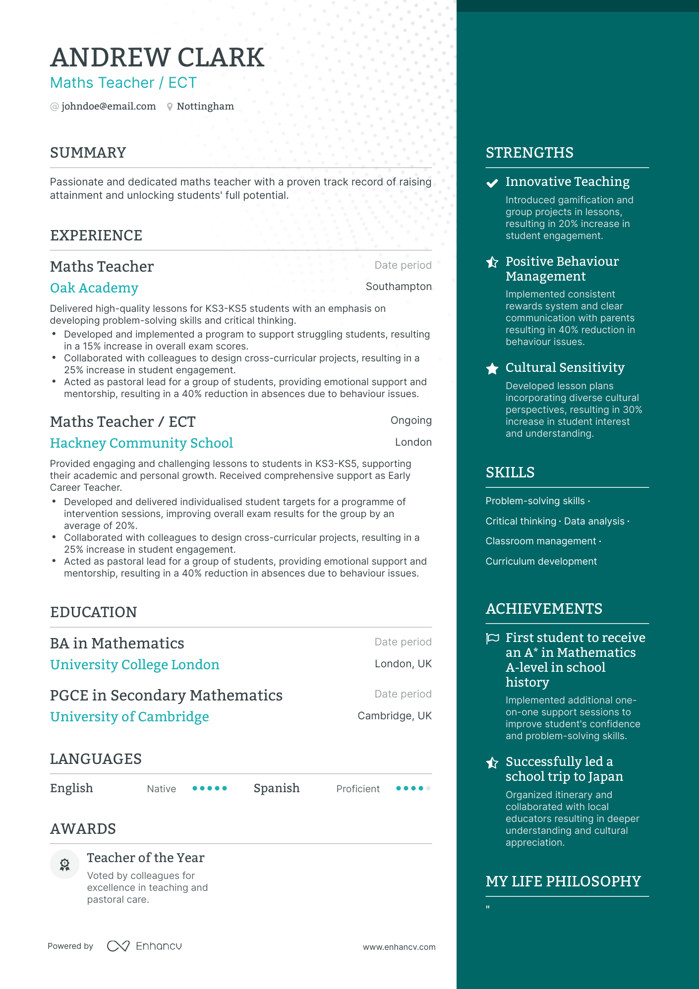 3 Teacher CV Examples for 2023
