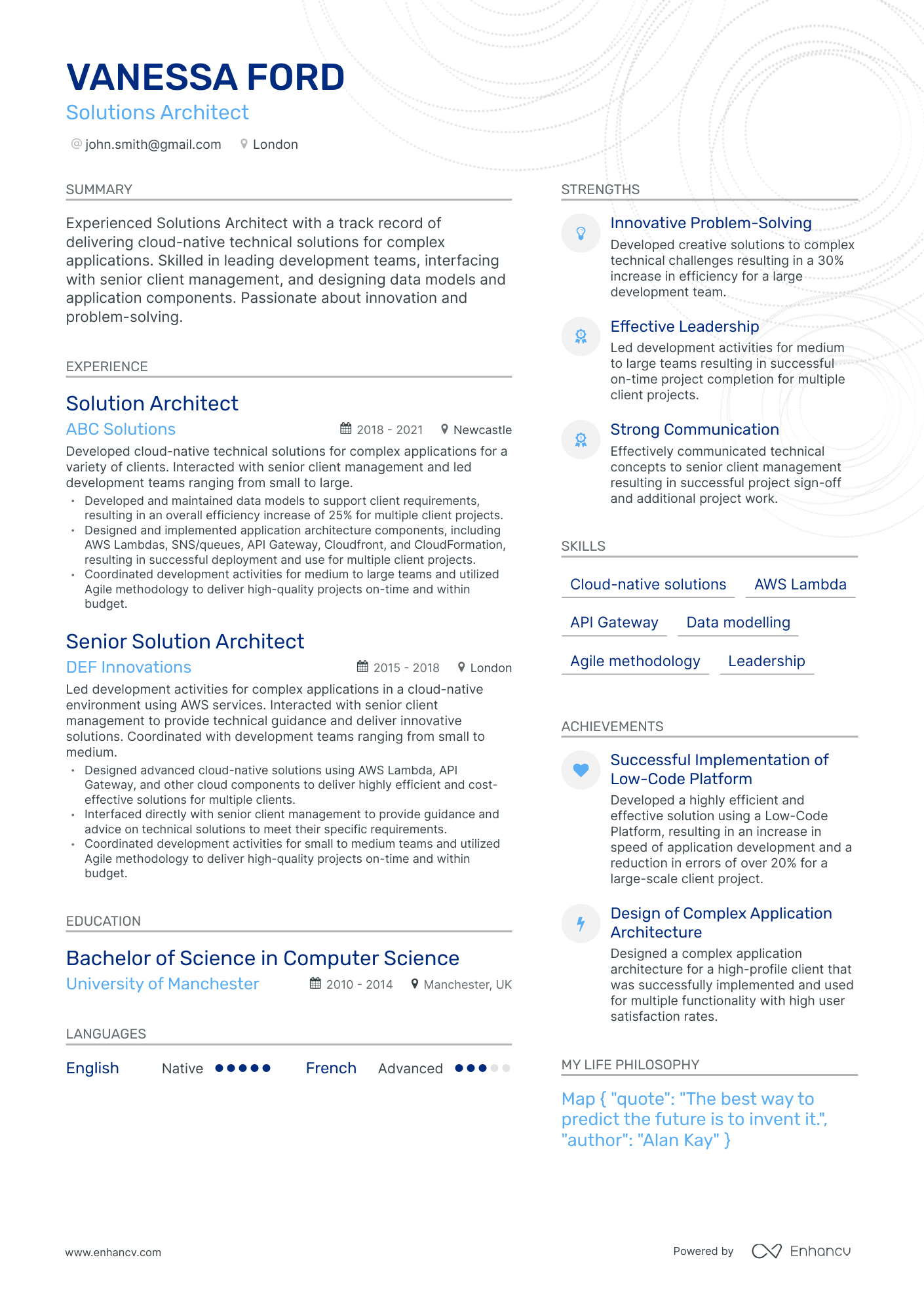 3 Solutions Architect CV Examples for 2023