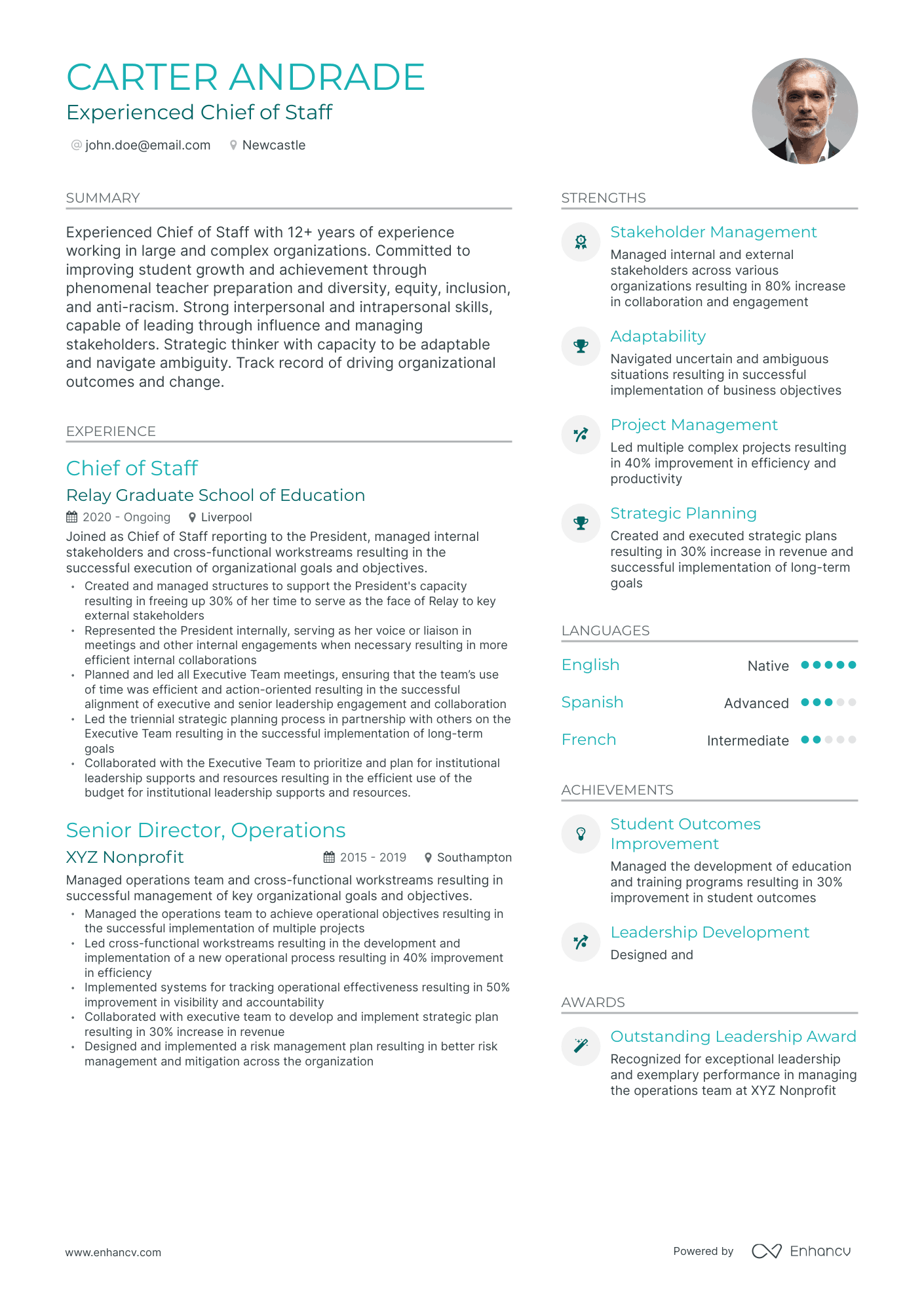 3 Chief Of Staff CV Examples for 2023