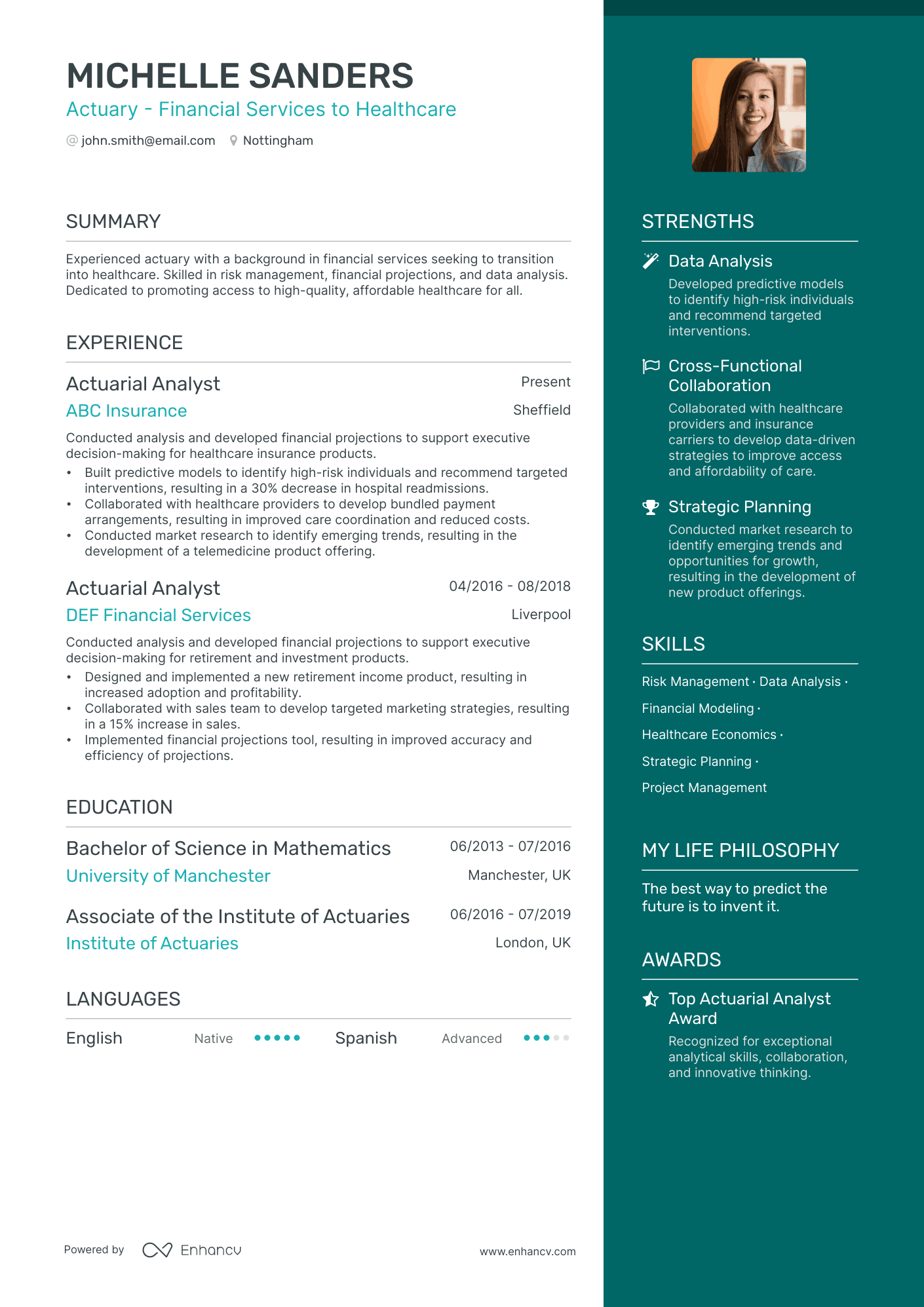 3 Actuary CV Examples for 2024