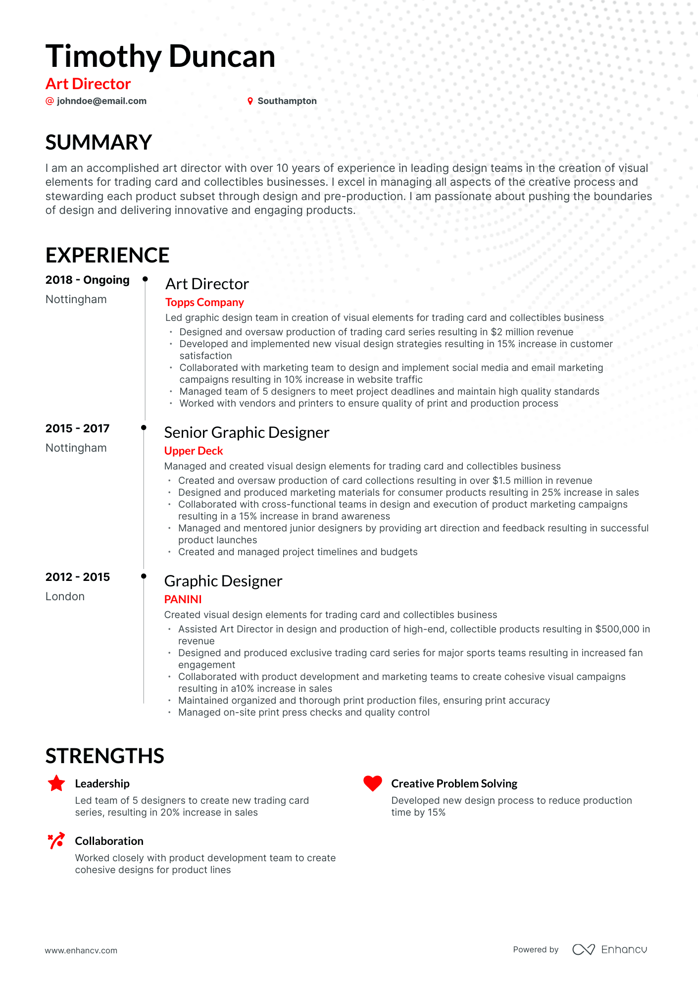 3 Art Director CV Examples for 2023