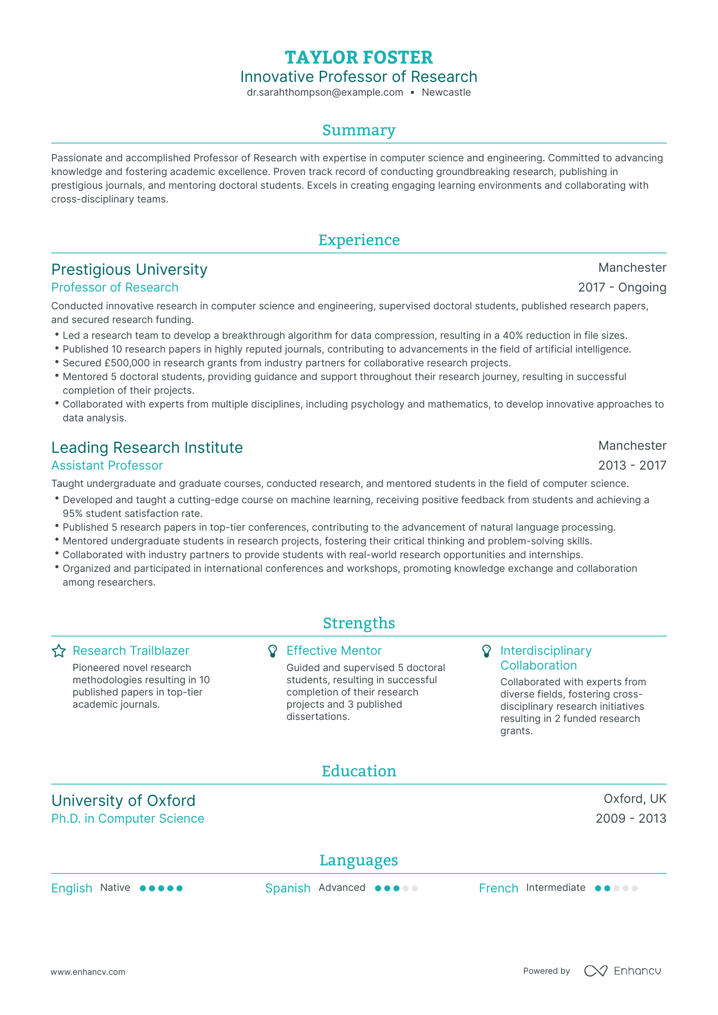 3 Professor CV Examples for 2023