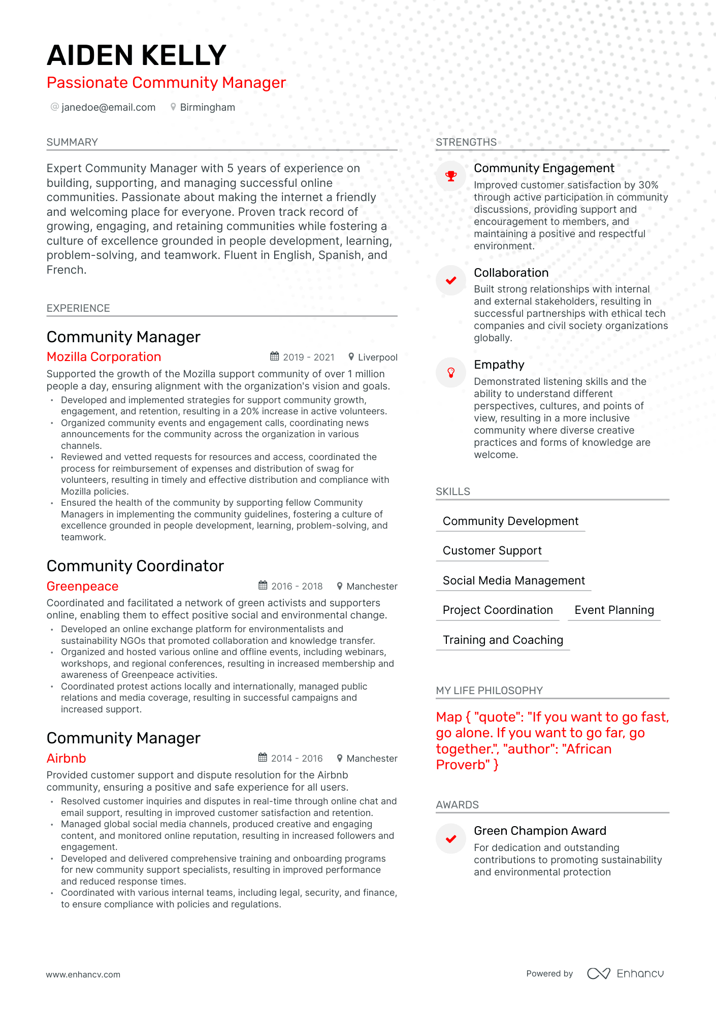 3 Community Manager CV Examples for 2023