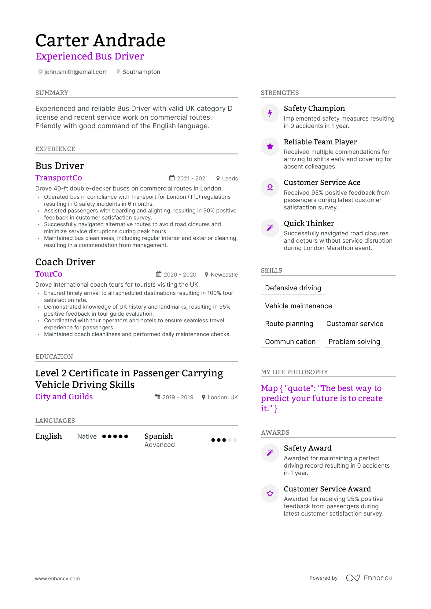 3 Driver CV Examples for 2023