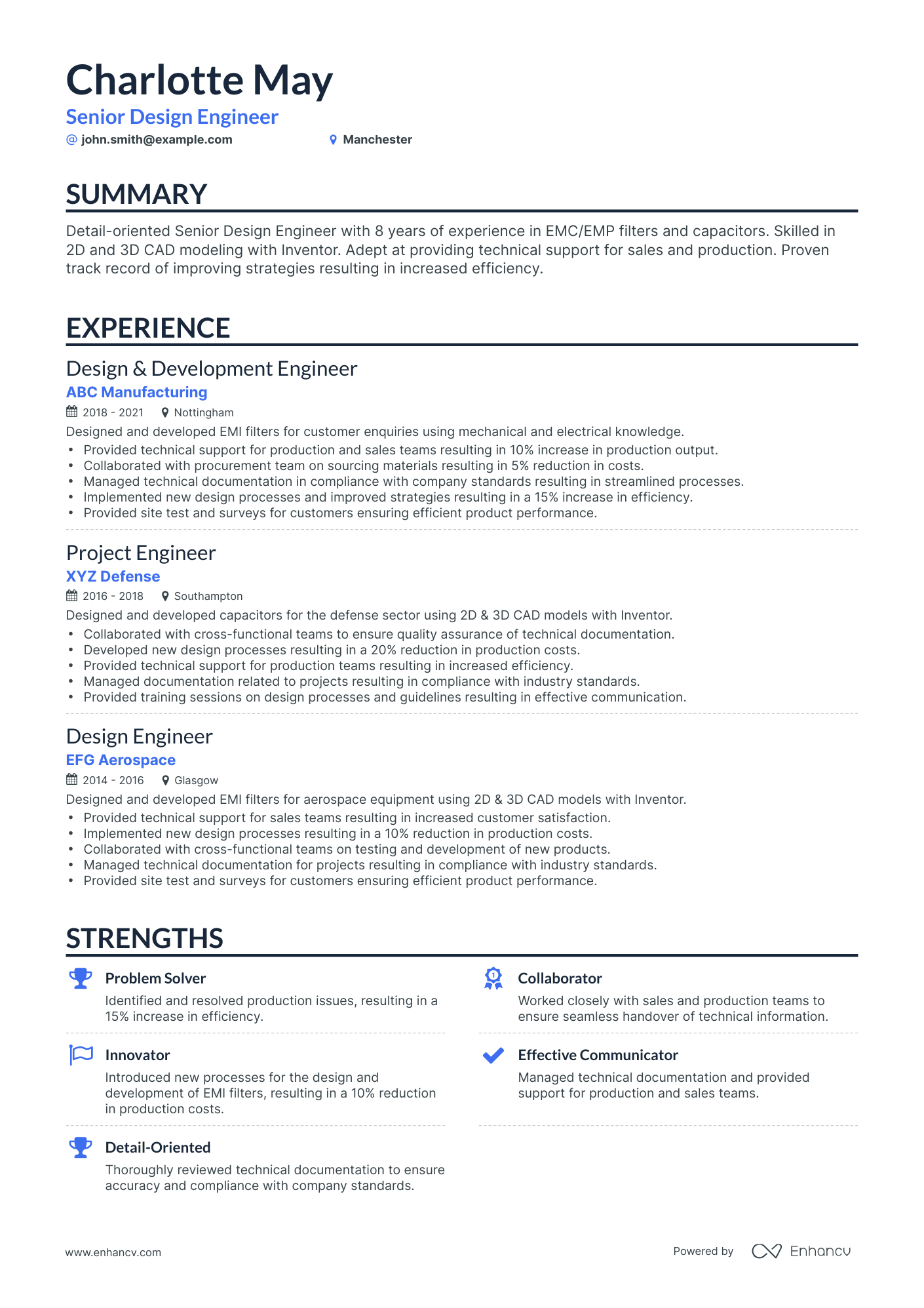 3 Design Engineer CV Examples for 2023