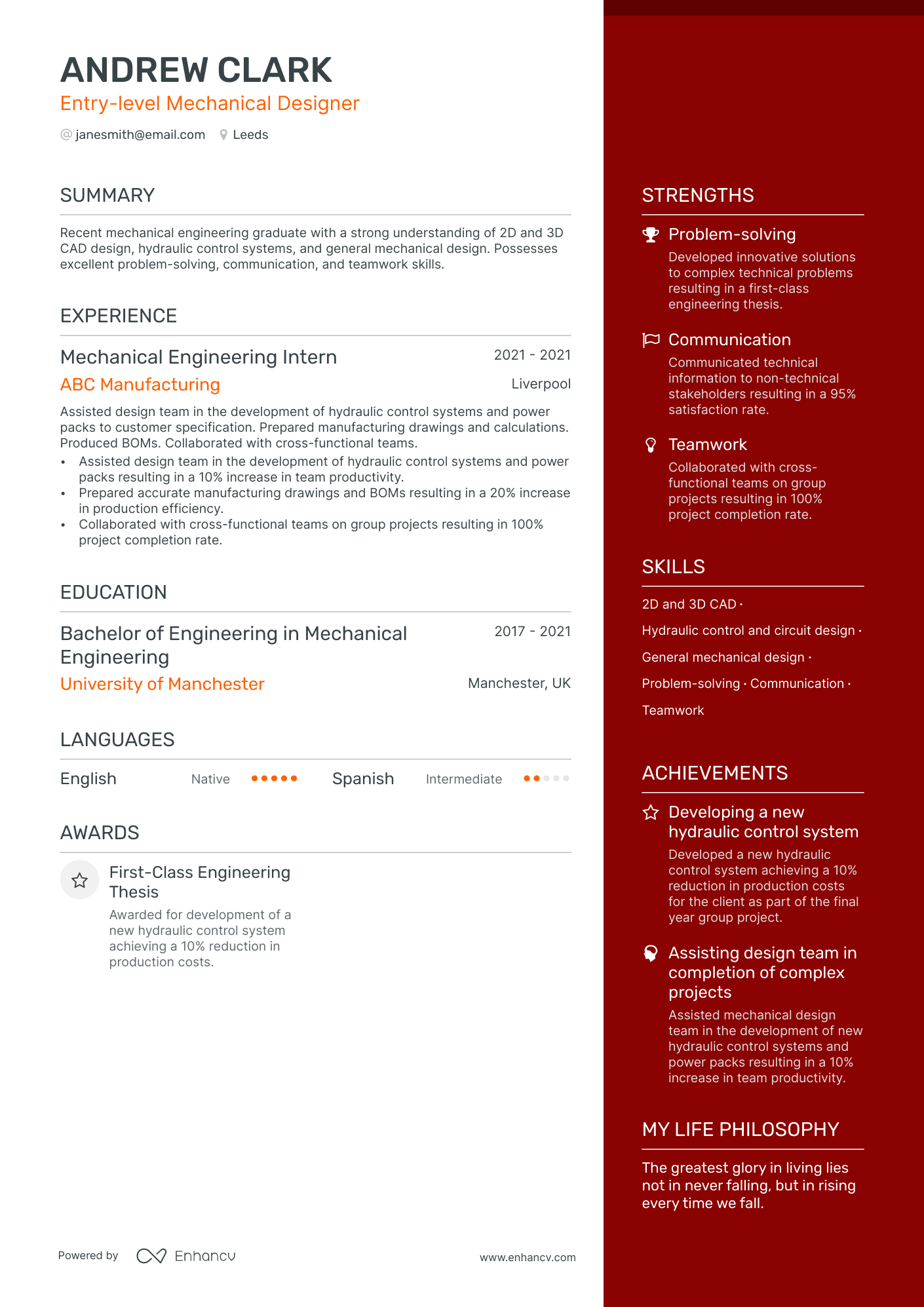 3 Mechanical Design Engineer CV Examples for 2024