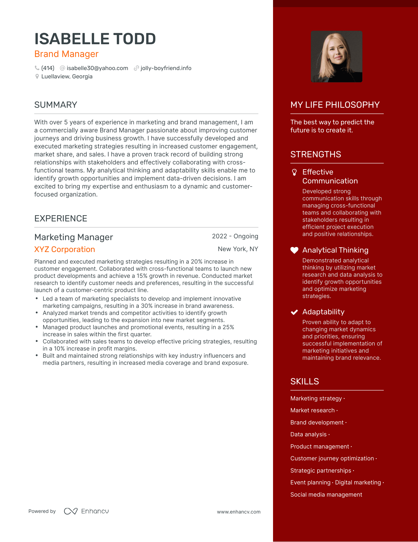 3 Brand Manager Resume Examples How To Guide For 2023