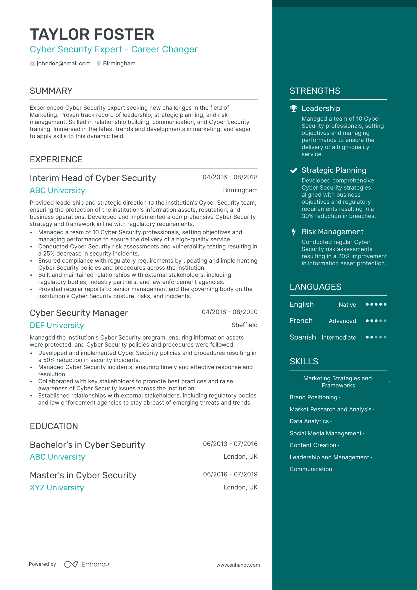 3 Cyber Security CV Examples for 2024