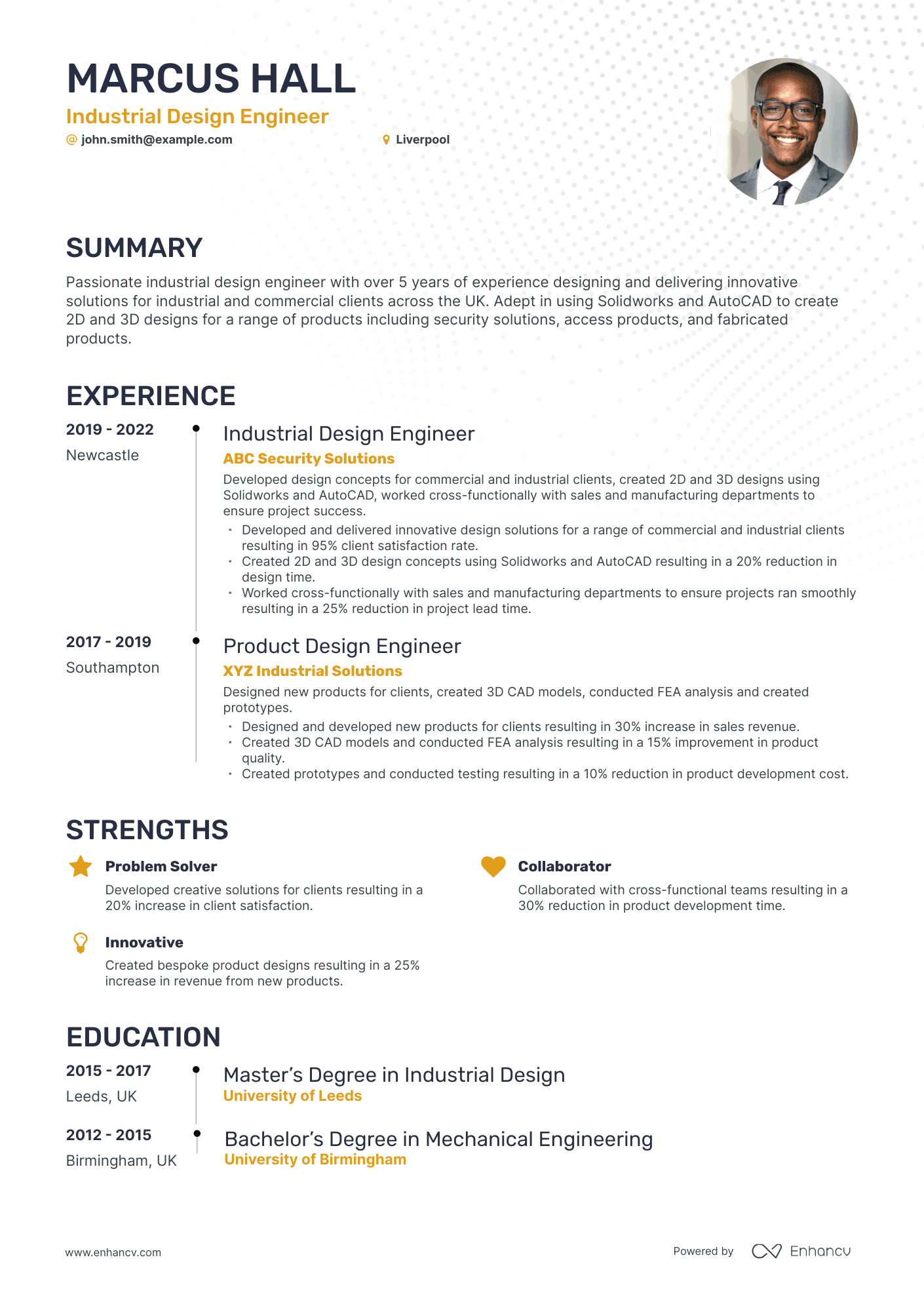 3 Industrial Design CV Examples for 2023