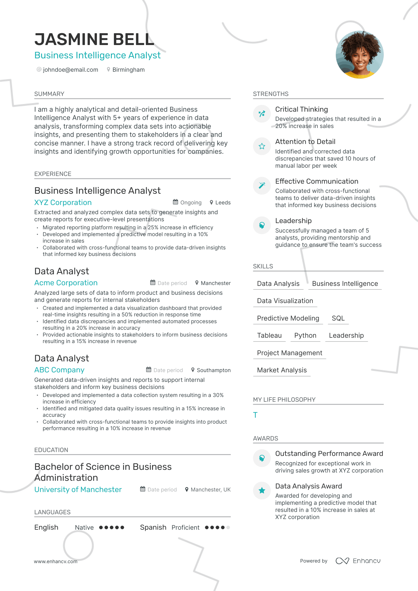 3 Business Intelligence CV Examples for 2023