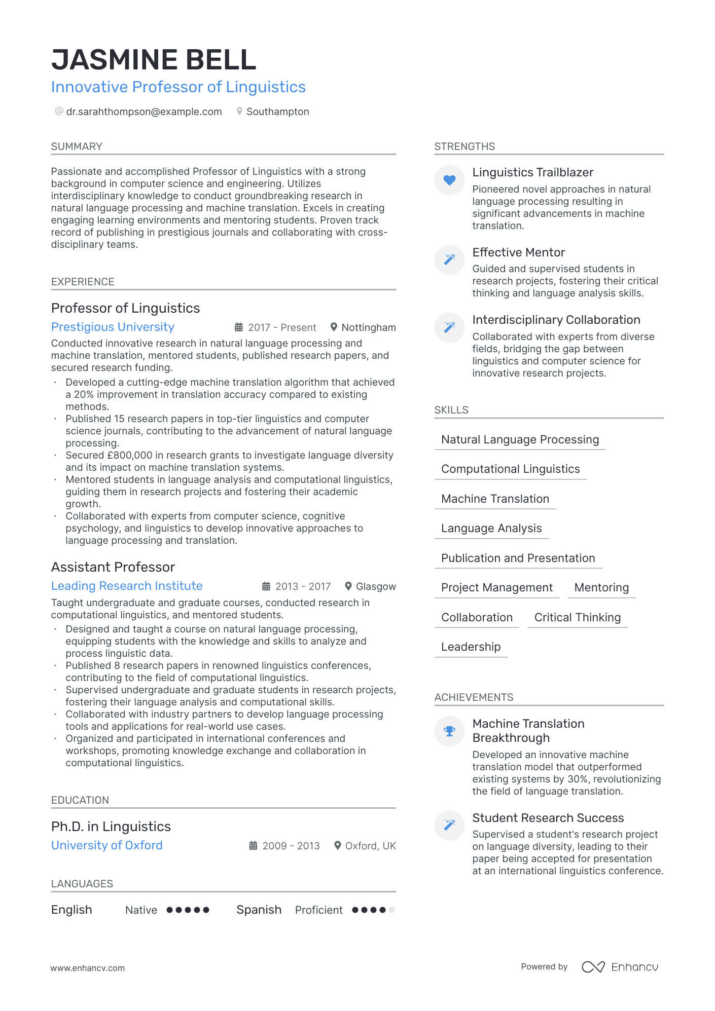 3 Professor CV Examples for 2024
