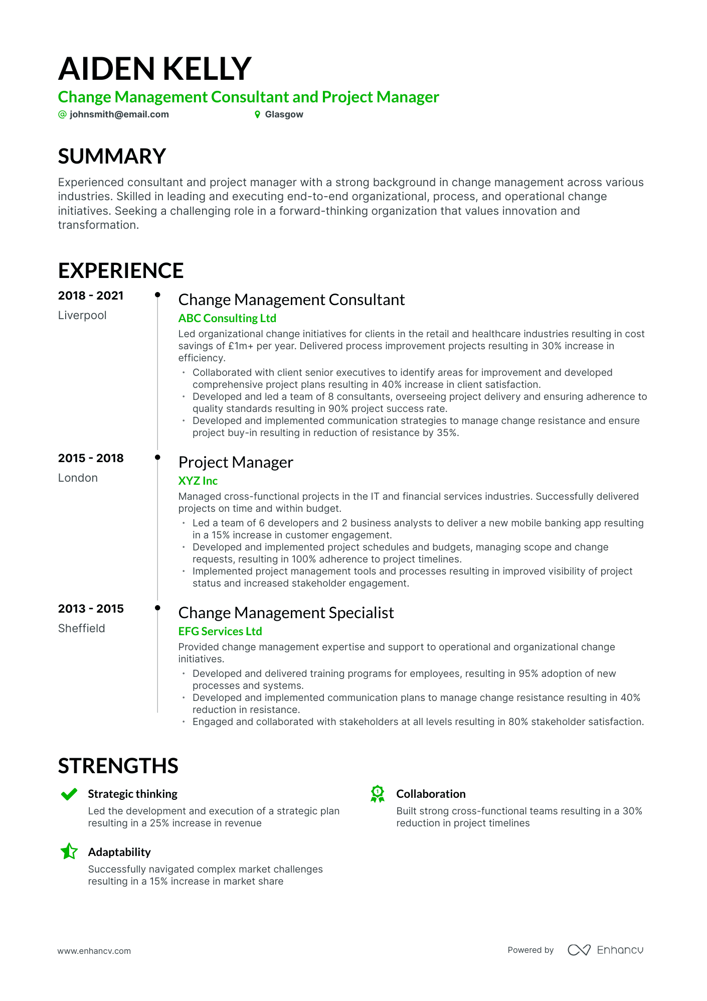 3 Change Management CV Examples for 2023