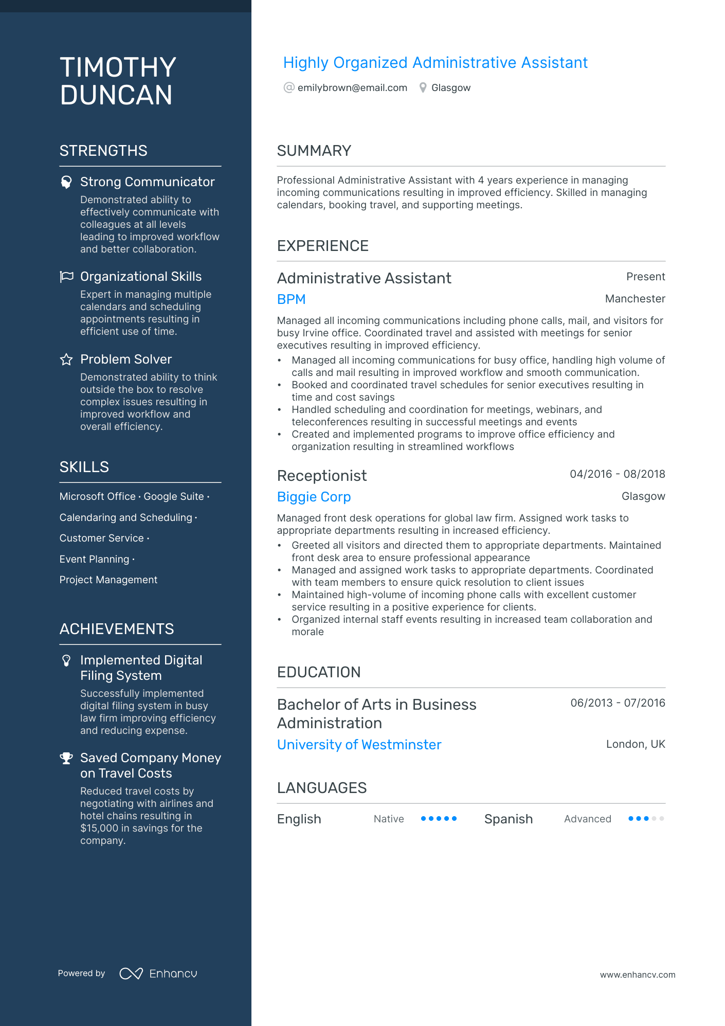 3 Administrative Assistant CV Examples for 2024