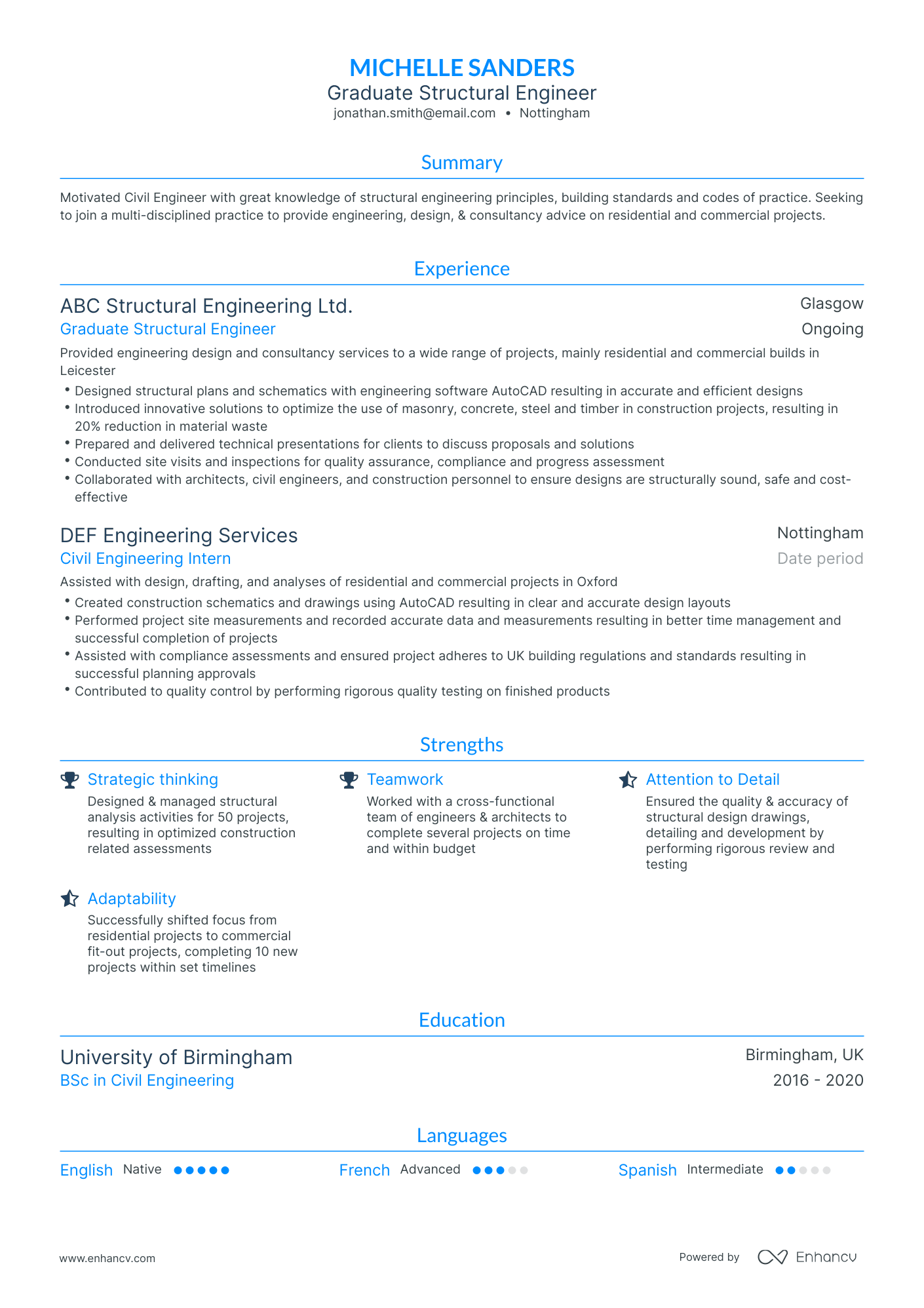 3 Civil Engineer CV Examples for 2023