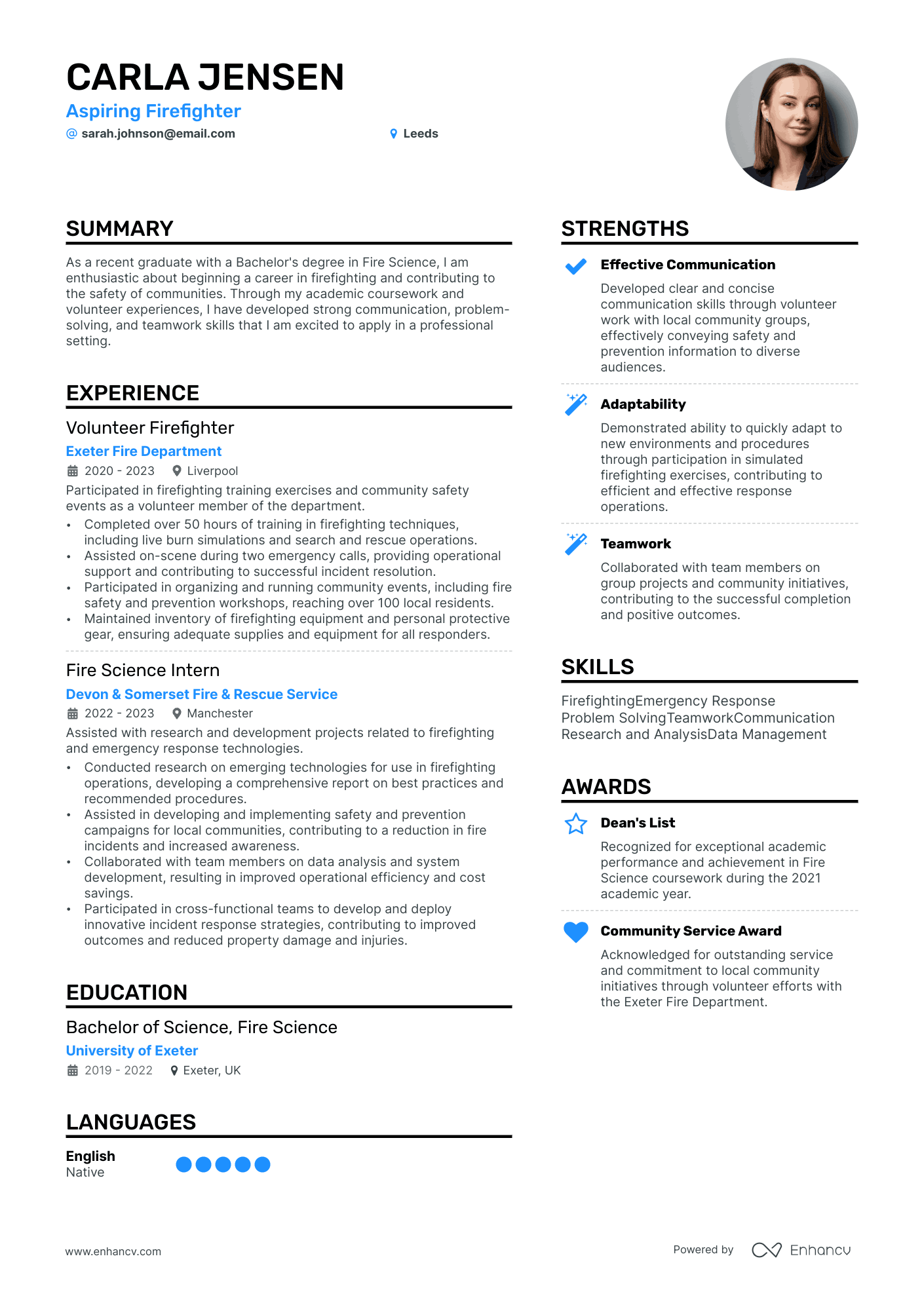 3 Firefighter CV Examples for 2024