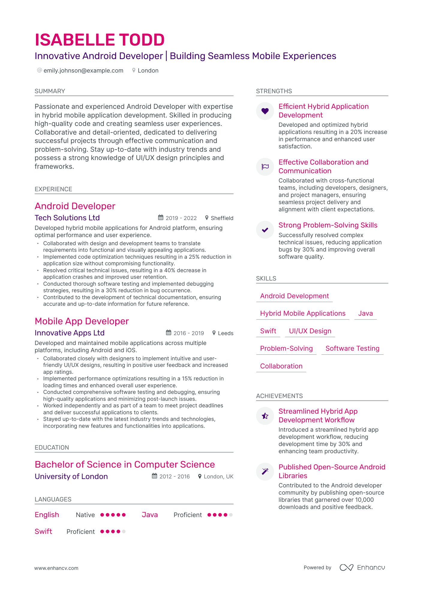 3 Android Developer CV Examples for 2023