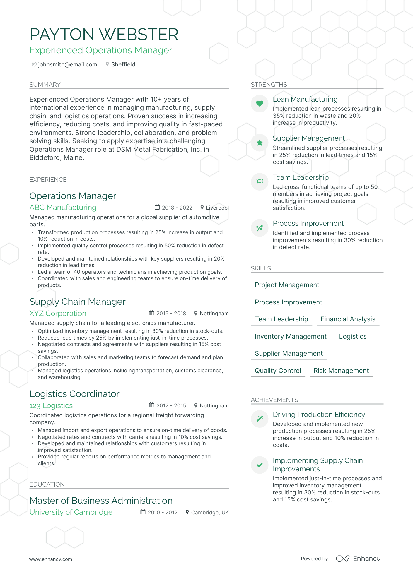 3 Operations Manager CV Examples for 2023