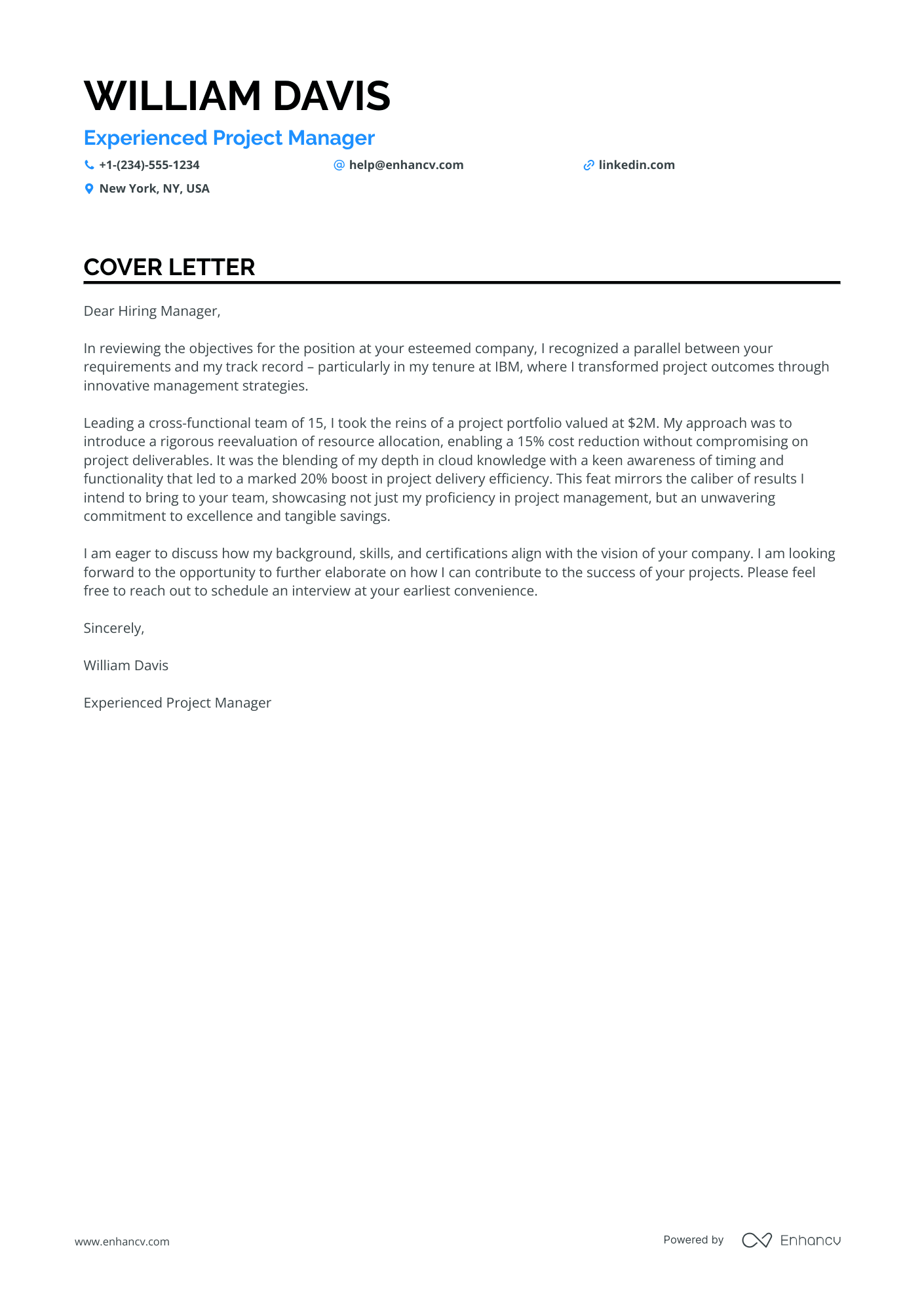 Professional ATS Cover Letter Examples and Template for 2024 | Enhancv