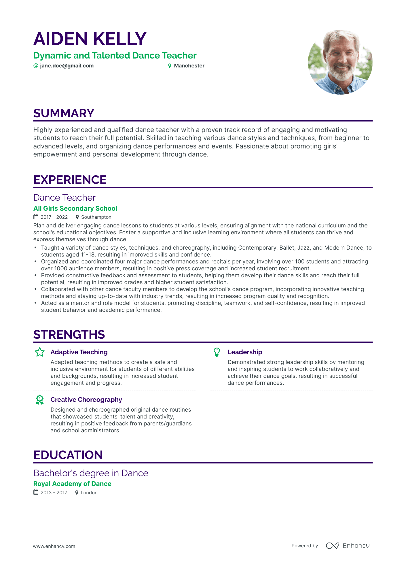 3 Dance CV Examples for 2023