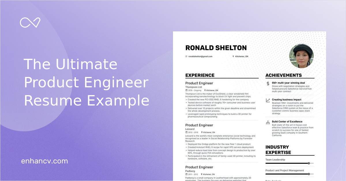 Product Engineer Resume Examples & Guide for 2023 (Layout, Skills ...