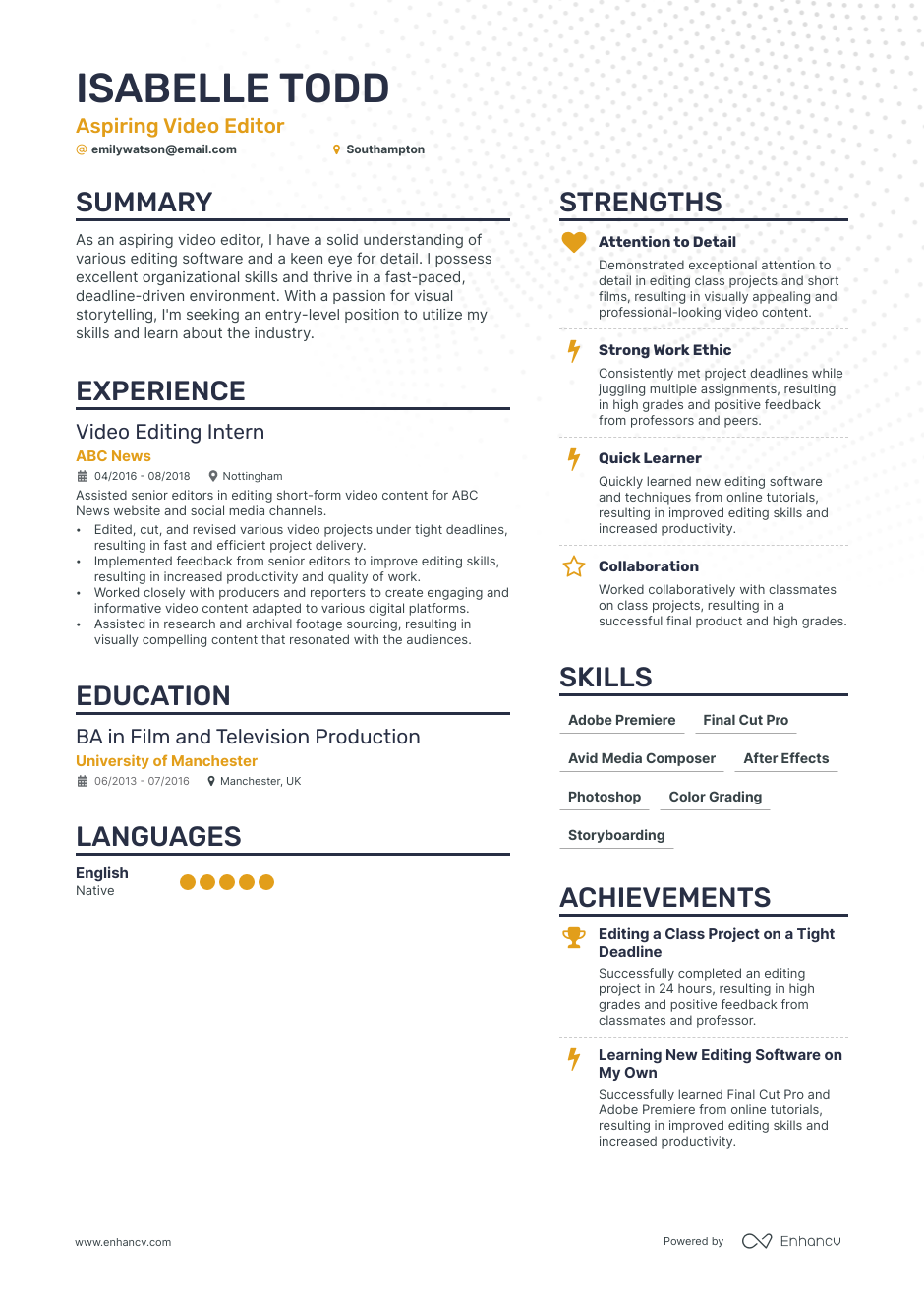 3 Video Editor CV Examples for 2023