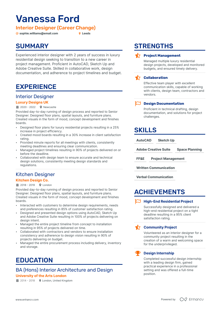 3 Interior Designer CV Examples for 2023