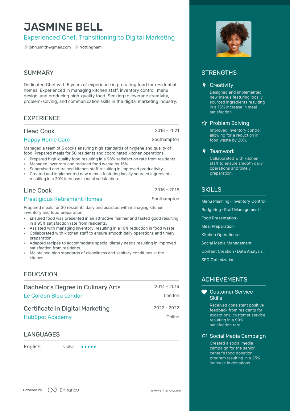 3 Cook CV Examples for 2023