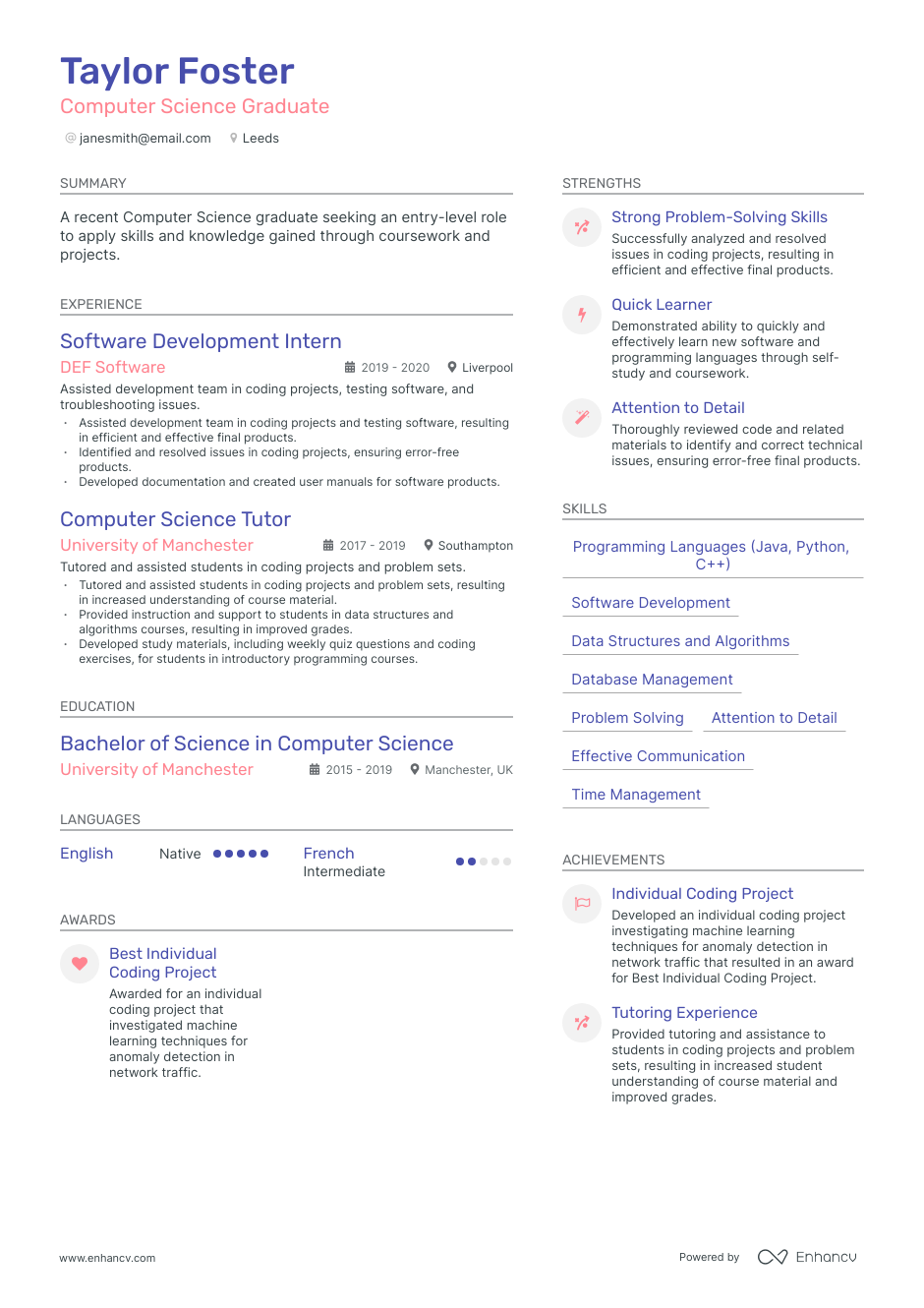 3 Computer Science CV Examples For 2023