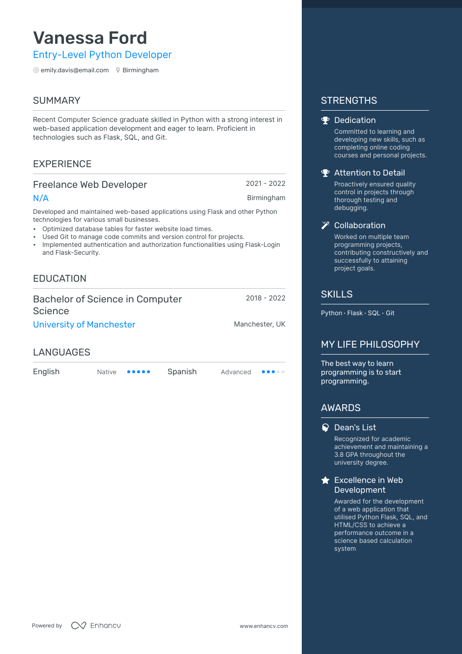 3 Python Developer CV Examples for 2023 3 Python Developer CV Examples for 2023