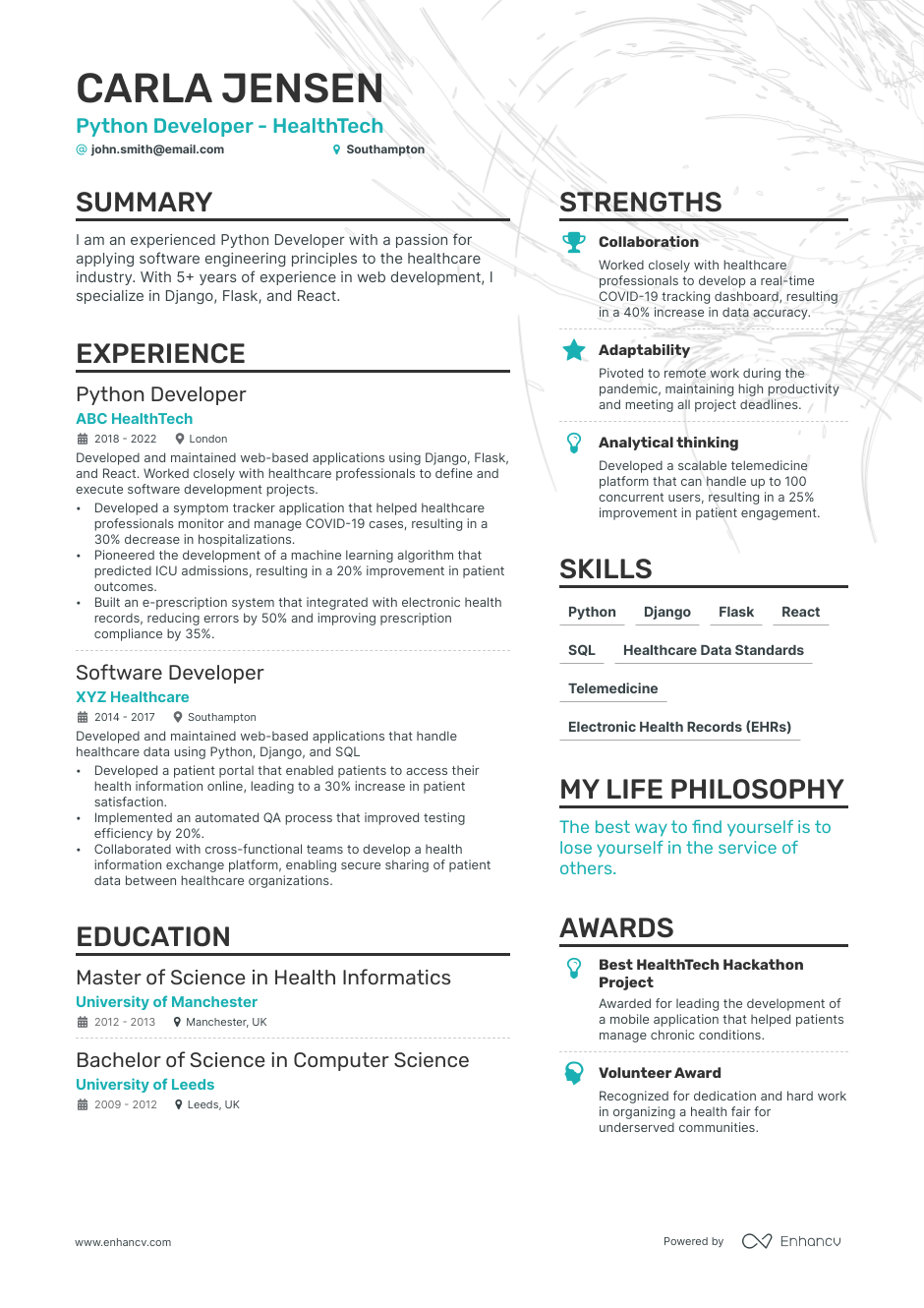 3 Python Developer CV Examples for 2023 3 Python Developer CV Examples for 2023