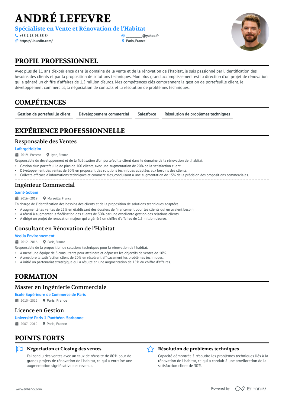 4 Exemples de CV de Commercial pour 2023