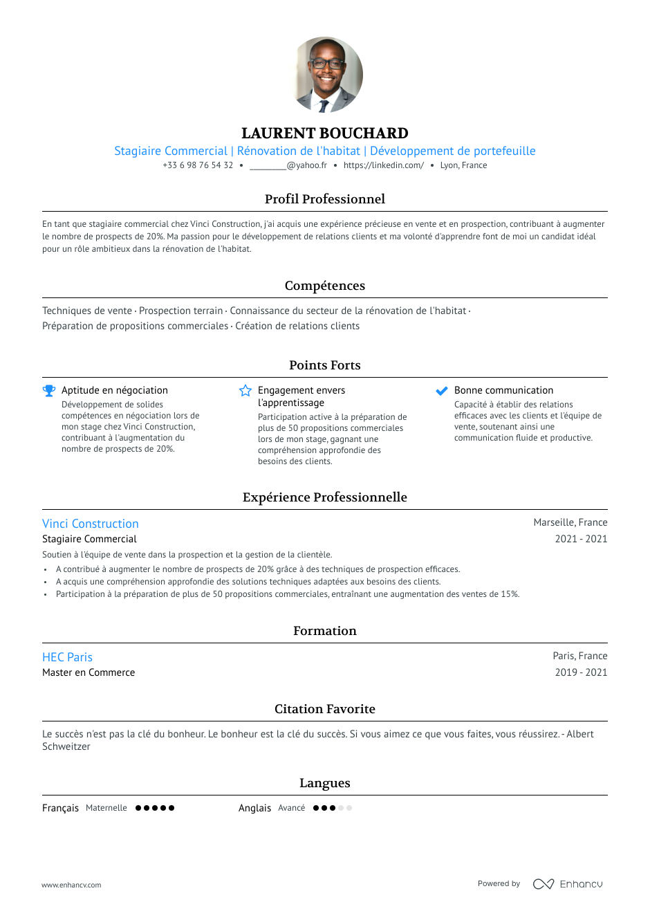 4 Exemples de CV de Commercial pour 2023