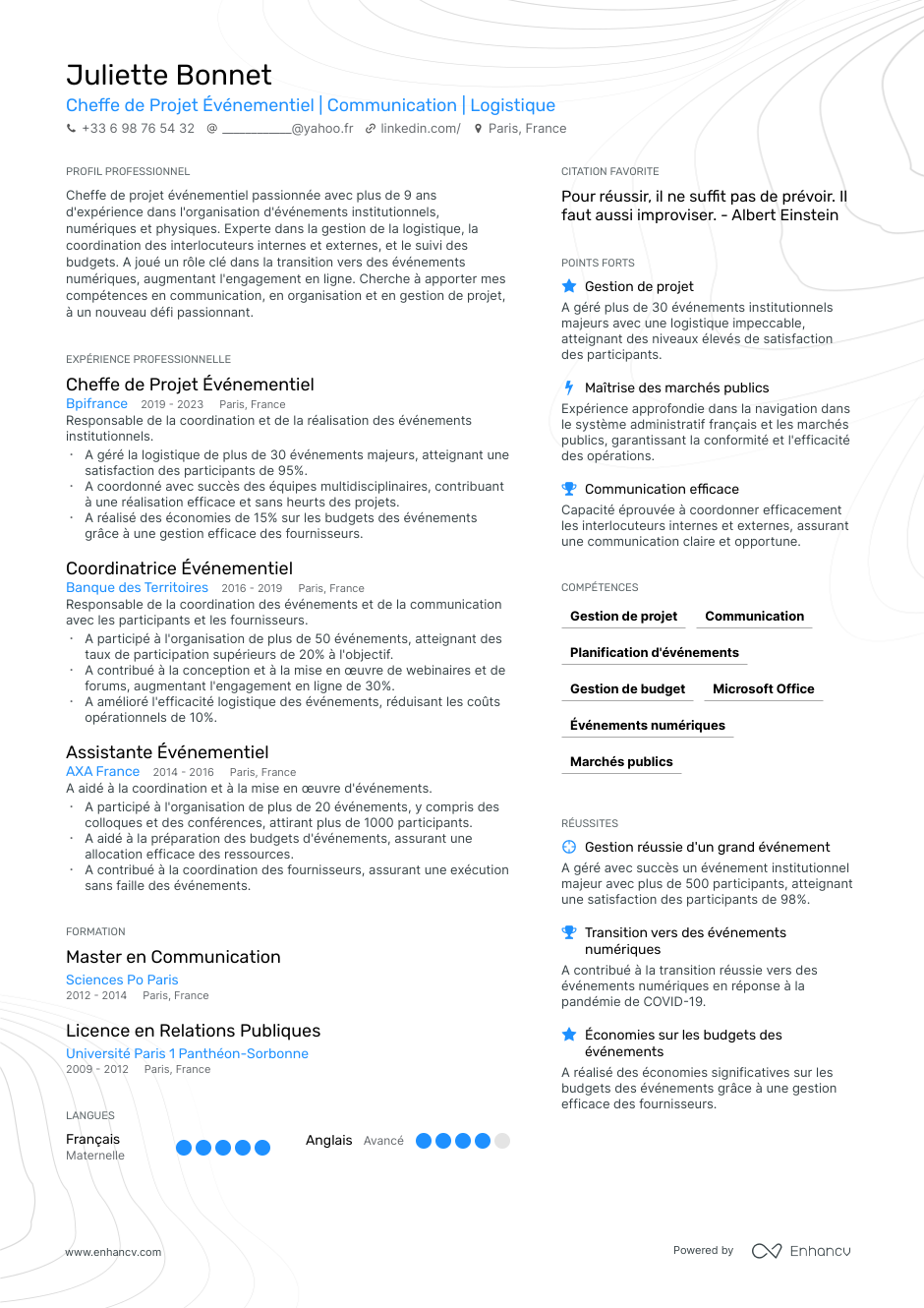 4 Exemples de CV pour Chef de Projet pour 2023