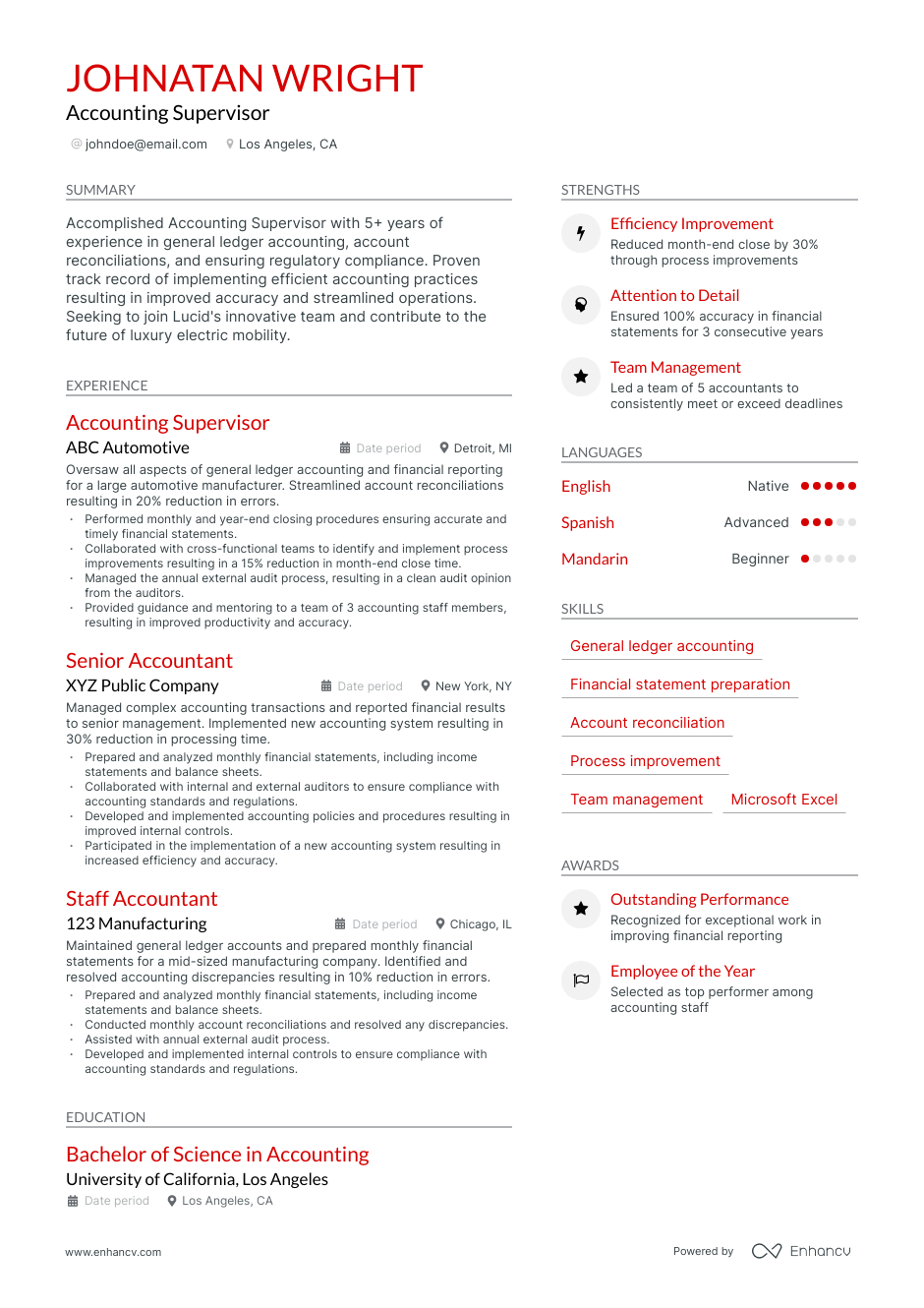 5 Accounting Supervisor Resume Examples & Guide for 2023