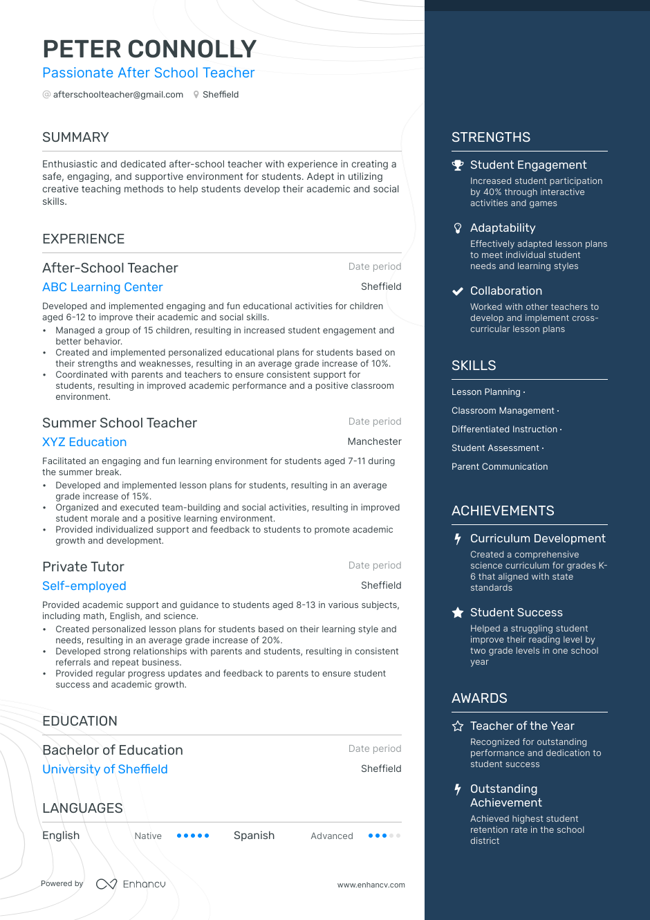 3 After School Teacher Resume Examples & Guide for 2023