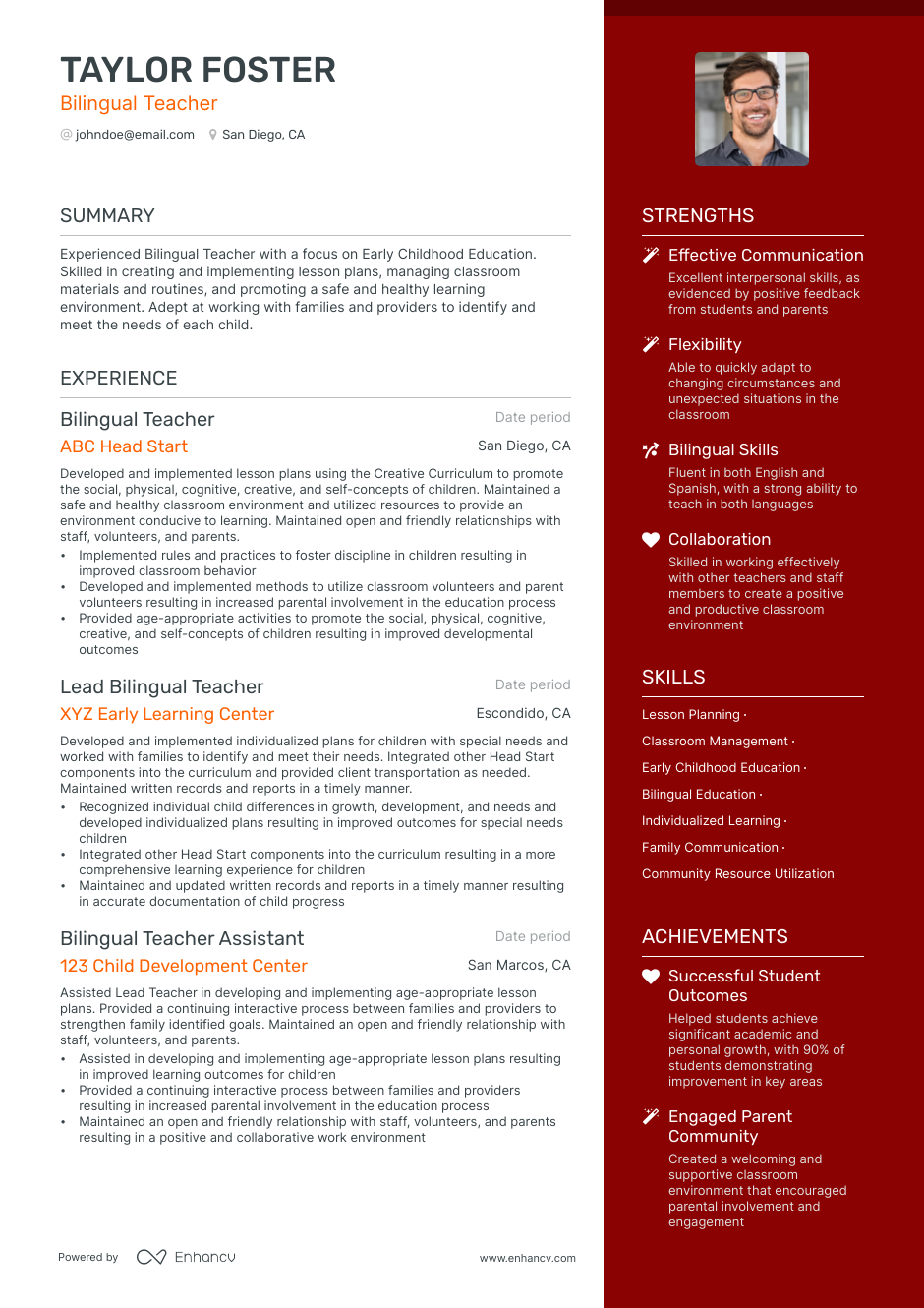 5 Bilingual Teacher Resume Examples Guide For 2023