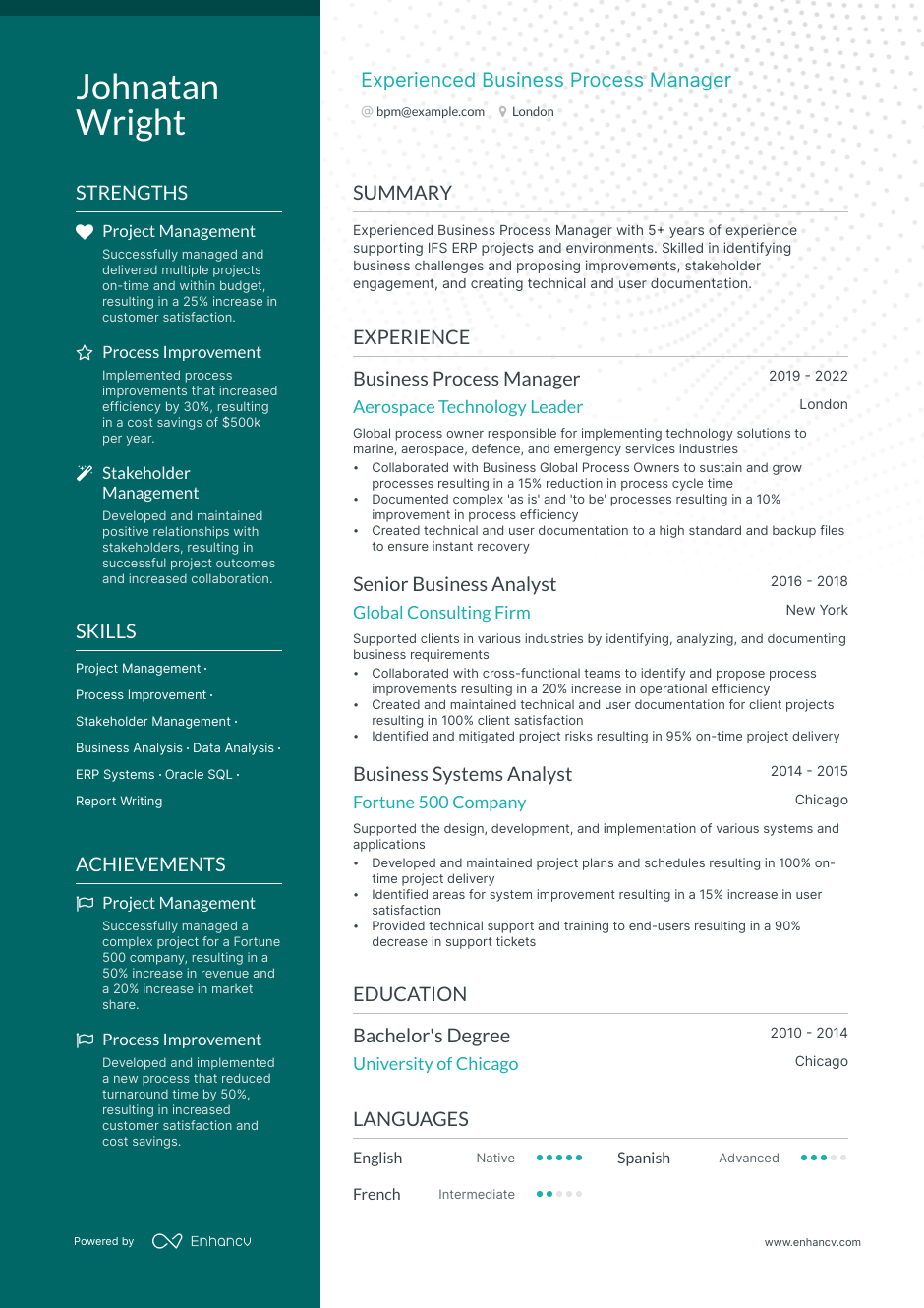 5 Business Process Manager Resume Examples & Guide for 2023