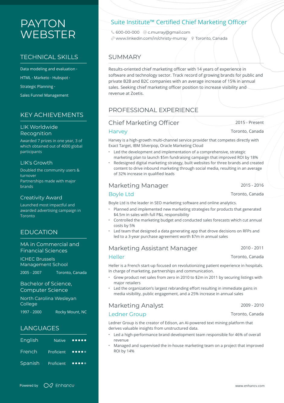 5 Chief Marketing Officer Resume Examples & Guide for 2023 5 Chief Marketing Officer Resume Examples & Guide for 2023