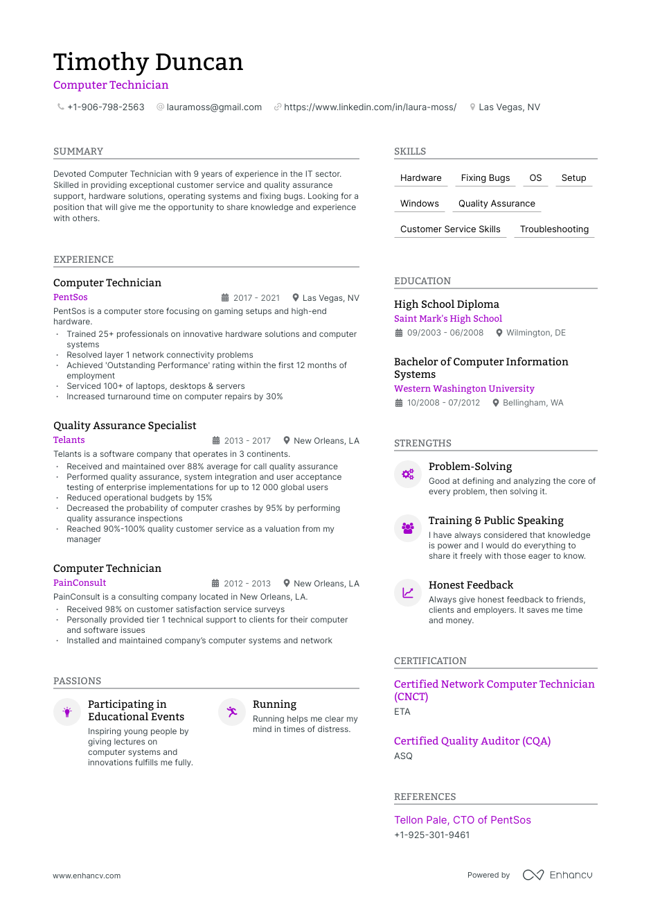 5 Computer Technician Resume Examples Guide For 2023