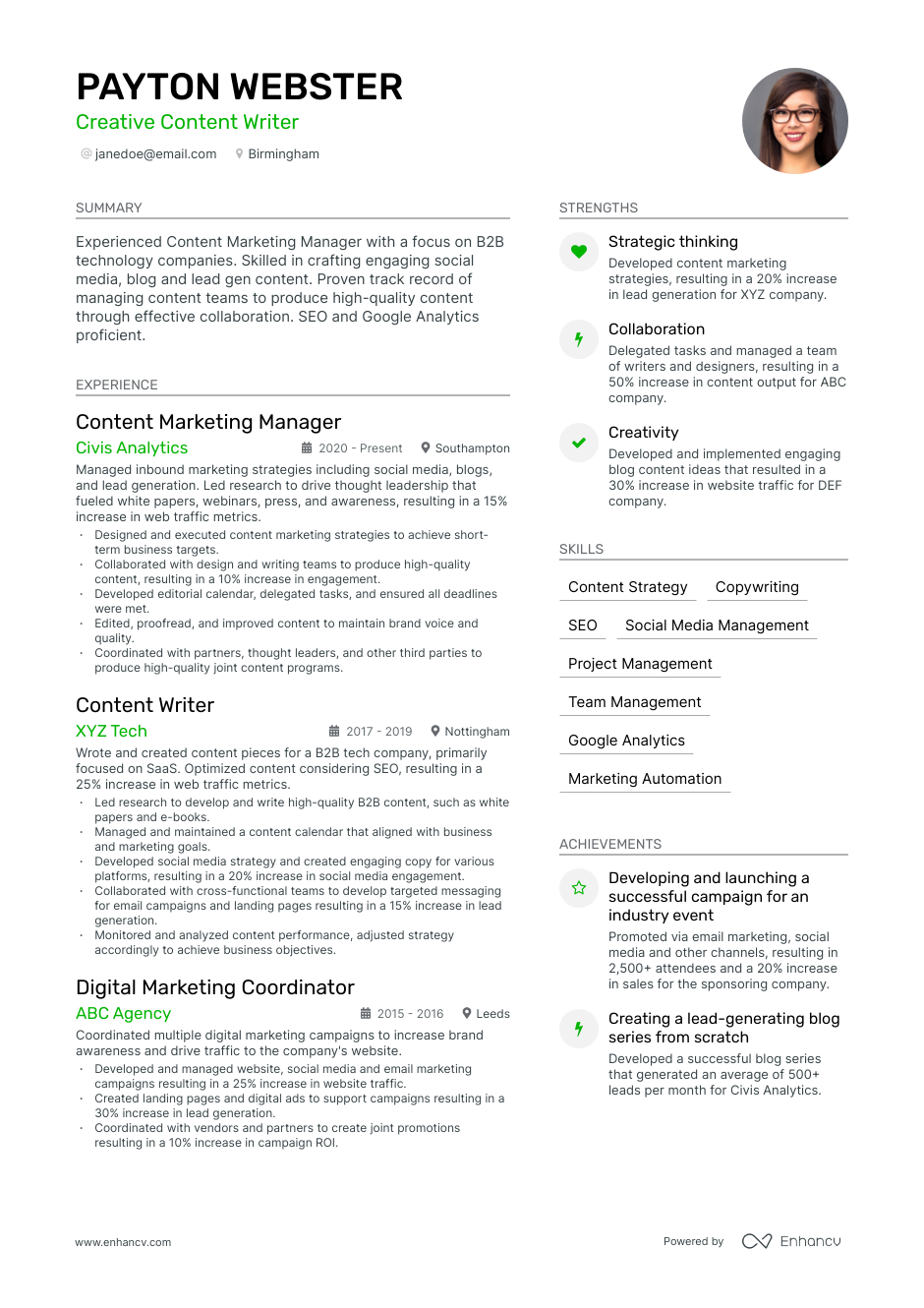 3 Content Marketing CV Examples for 2023