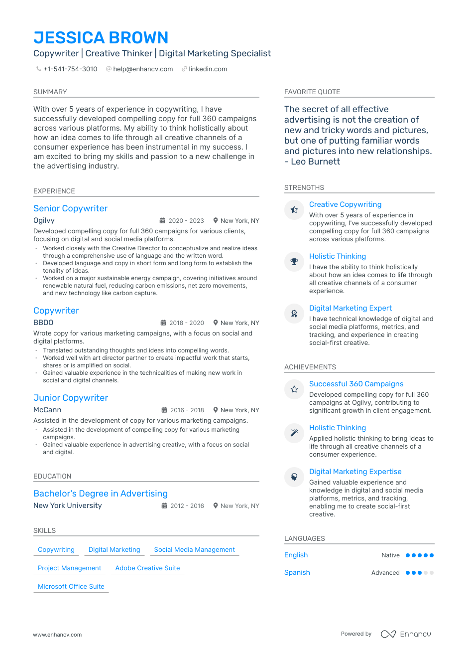 8 Copywriter Resume Examples & Guide for 2023