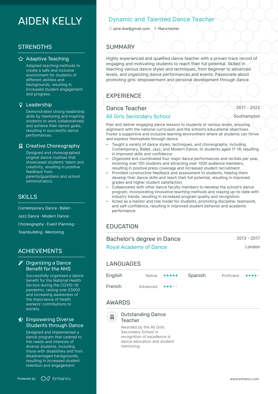 3 Dance CV Examples for 2023