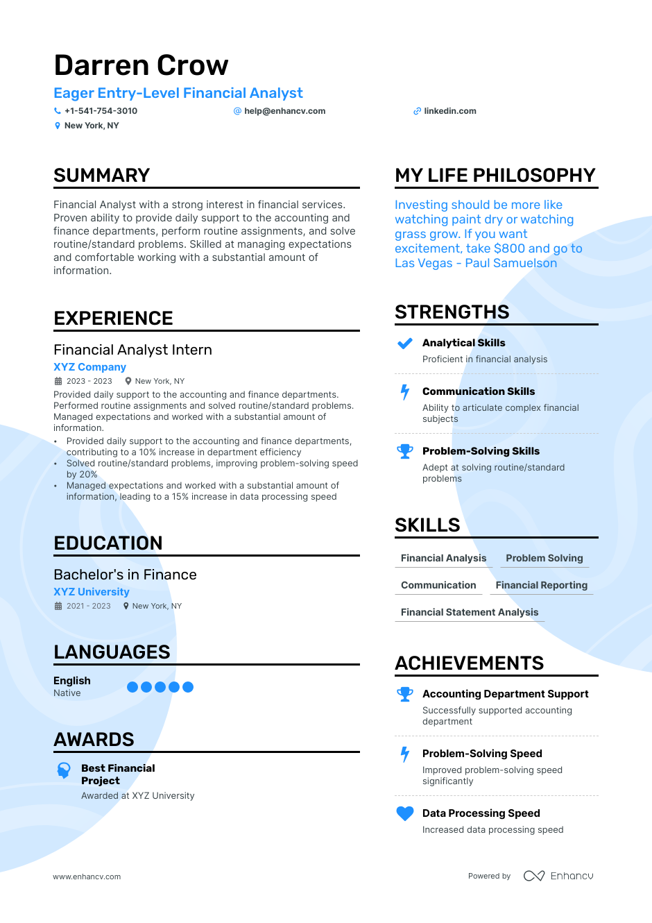 5 Entry Level Financial Analyst Resume Examples Guide For 2023