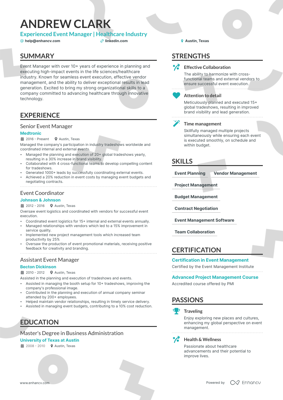 5 Events Manager Resume Examples & Guide for 2023