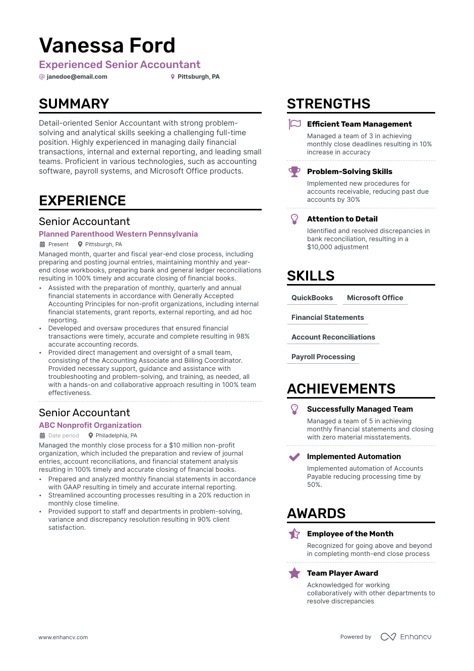Objective Resume Accounting
