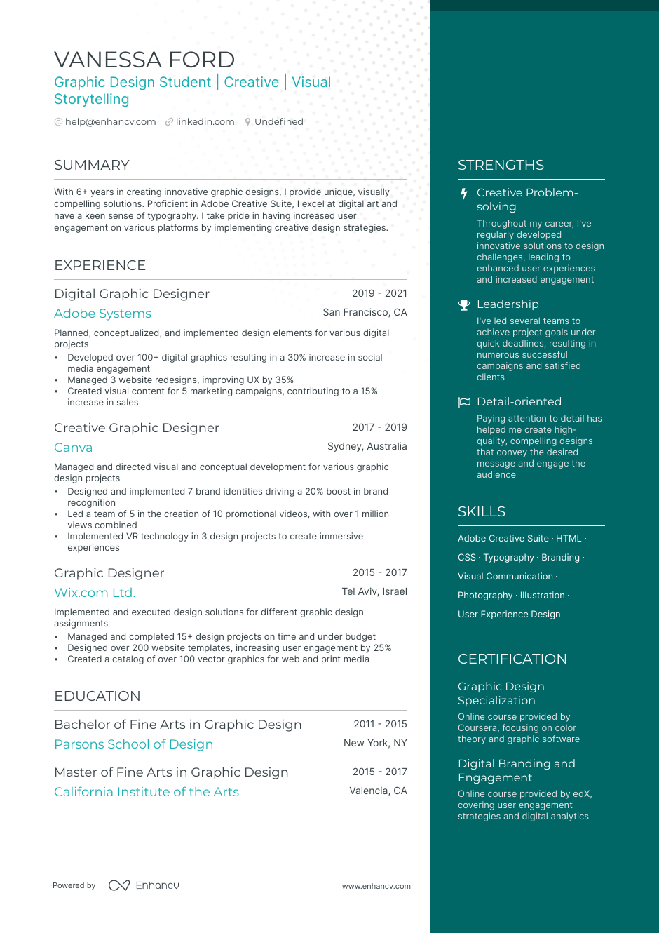 5 Graphic Design Student Resume Examples & Guide for 2023