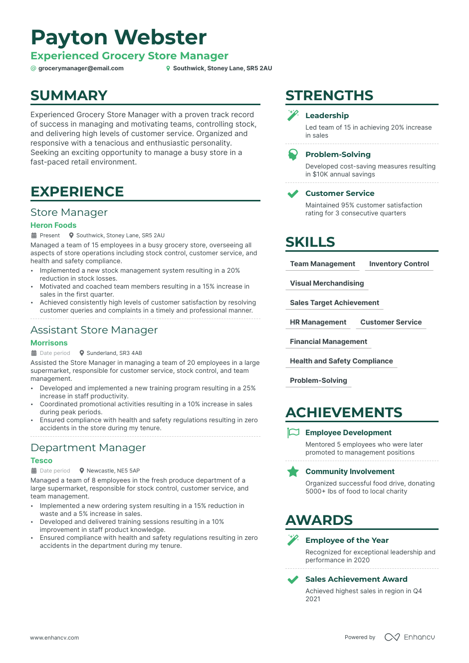 5 Grocery Store Manager Resume Examples Guide For 2023